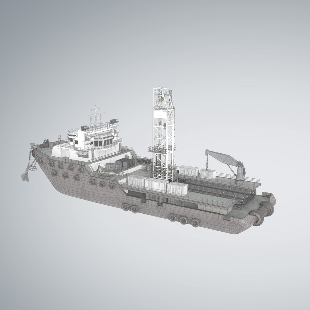 3d Model Vessel Offshore Supply