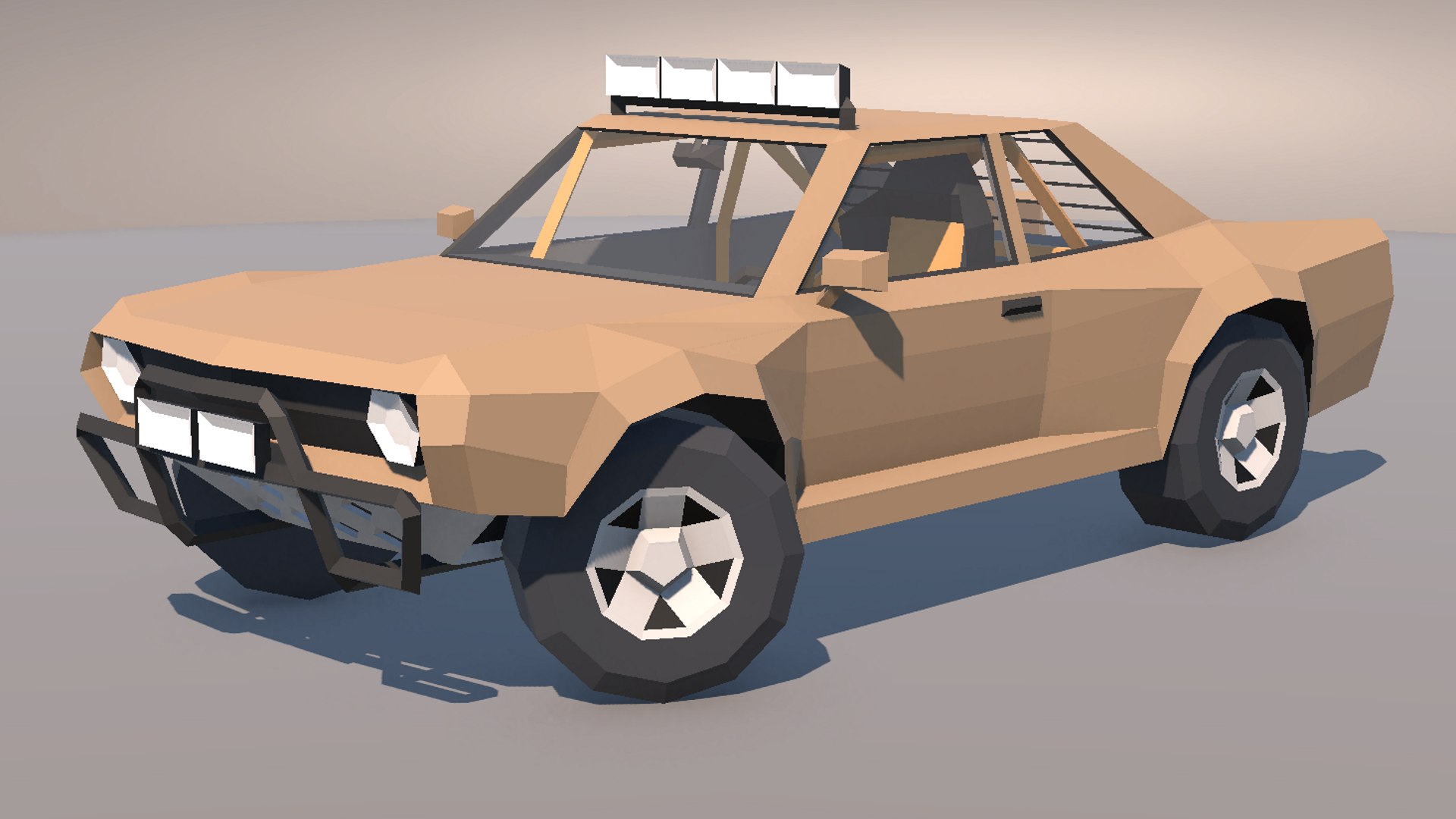 Low Poly Muscle Car Trophy Truck With Interior V2 GAME MOBILE READY 3D ...