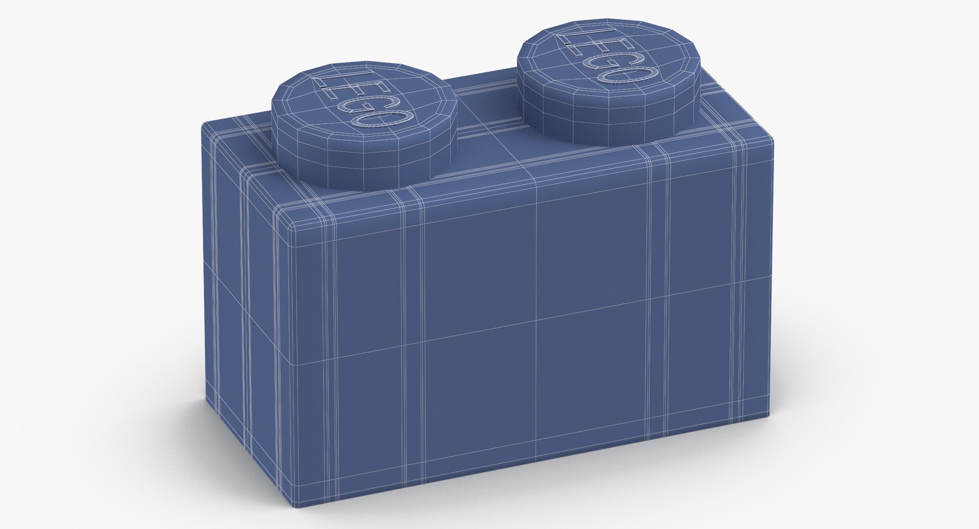 Lego brick 1x2 dark model - TurboSquid 1409555