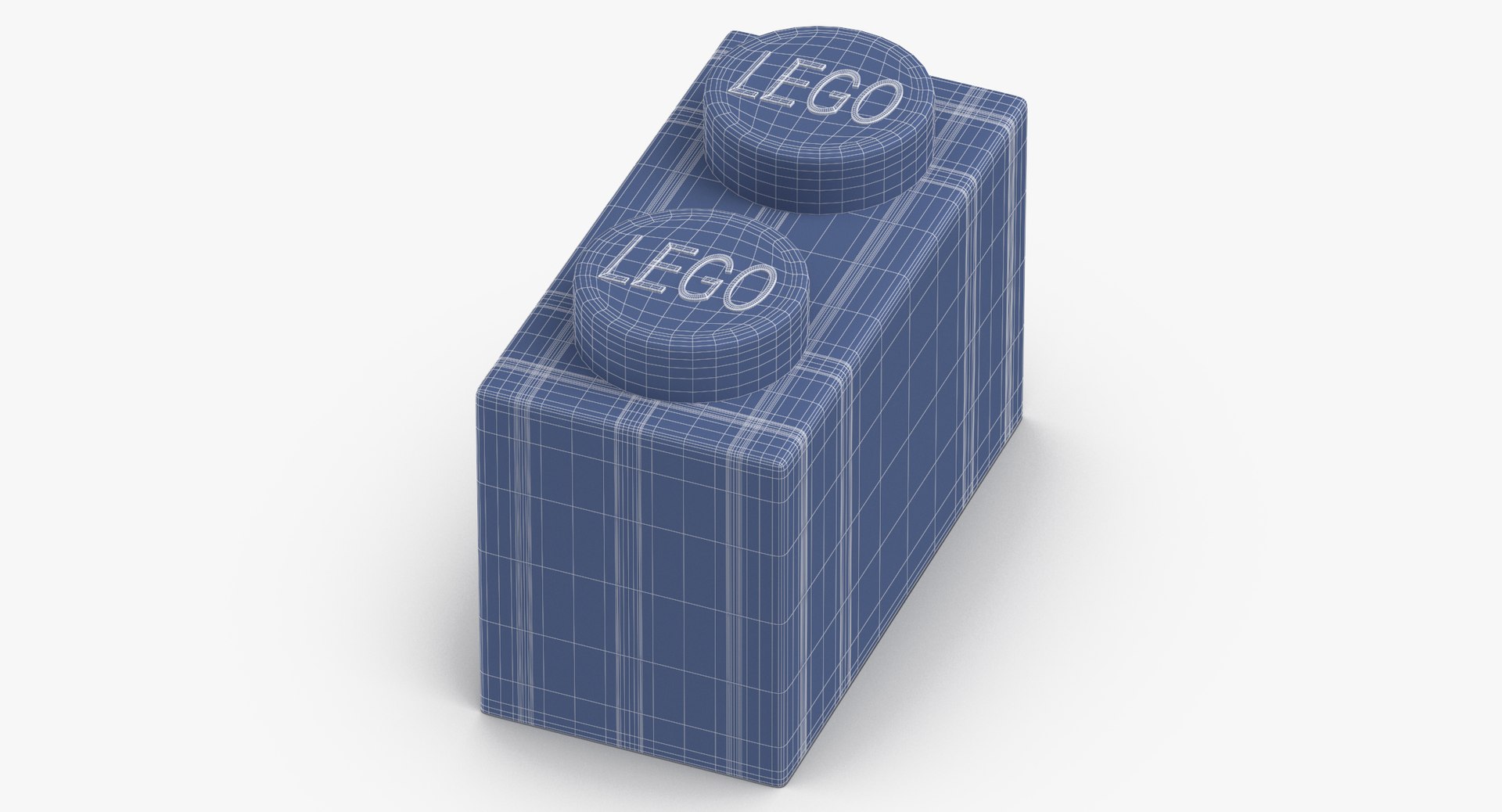 Lego brick 1x2 dark model - TurboSquid 1409555
