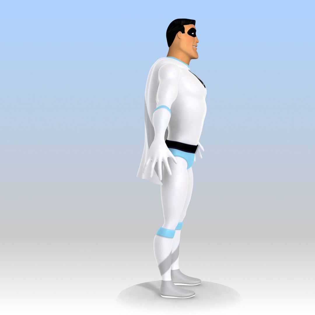 3d model of cartoon classic superhero man