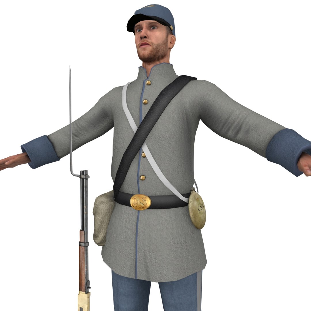 Confederate Soldier 3D Model - TurboSquid 1177584