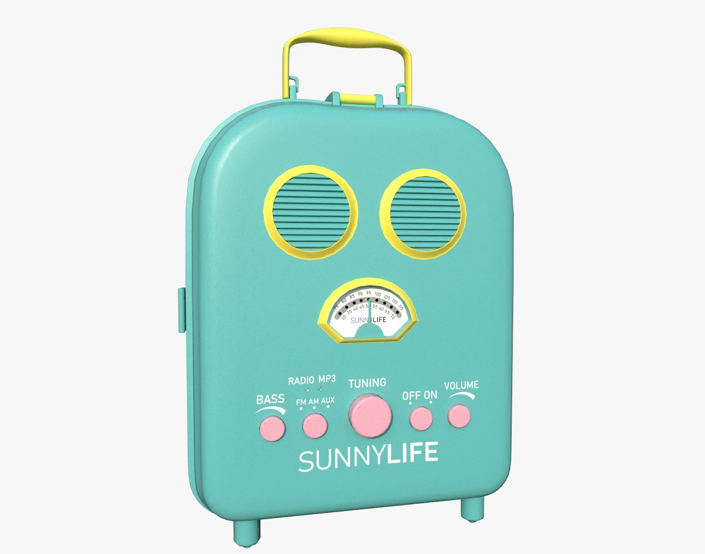 3D Cartoon Style Stylized Radio Sunnylife Radio Turquoise Edition ...