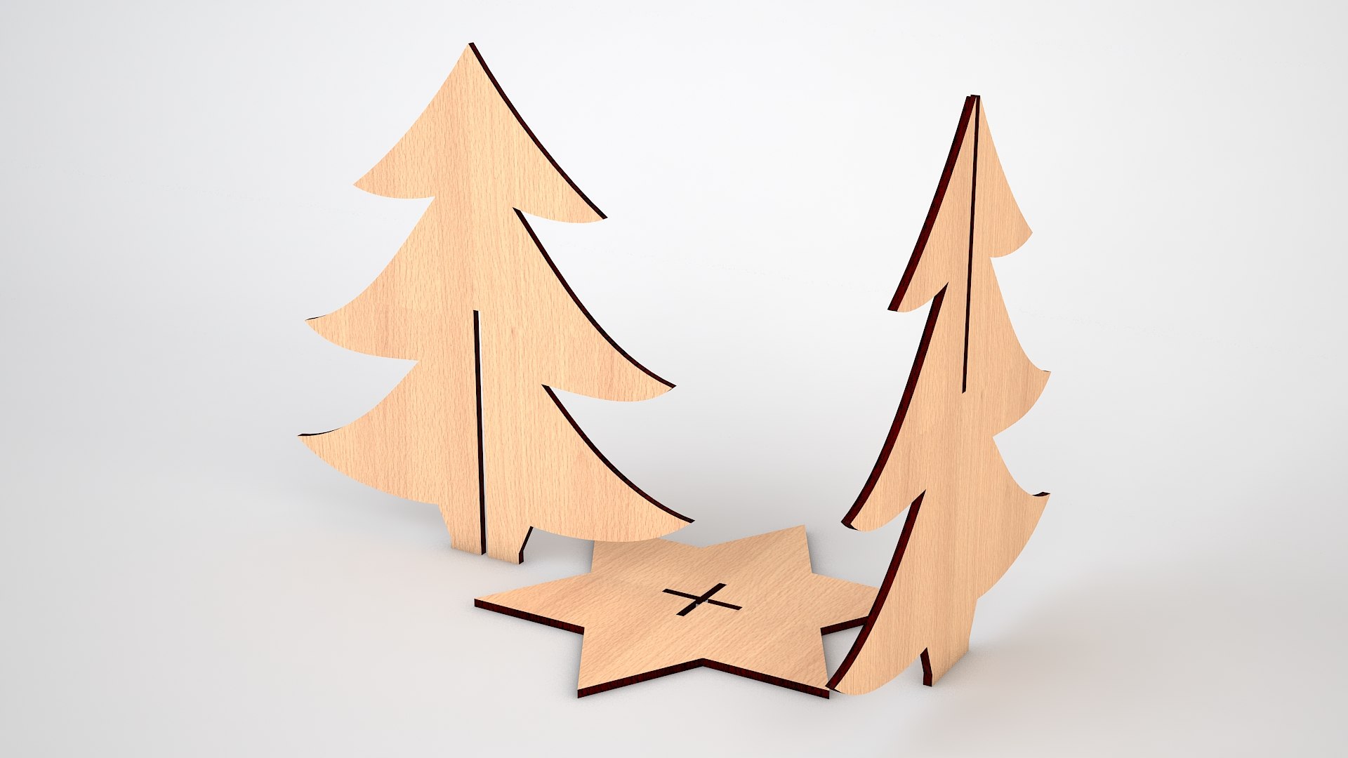 3D Wooden Christmas Trees Model - TurboSquid 1999814