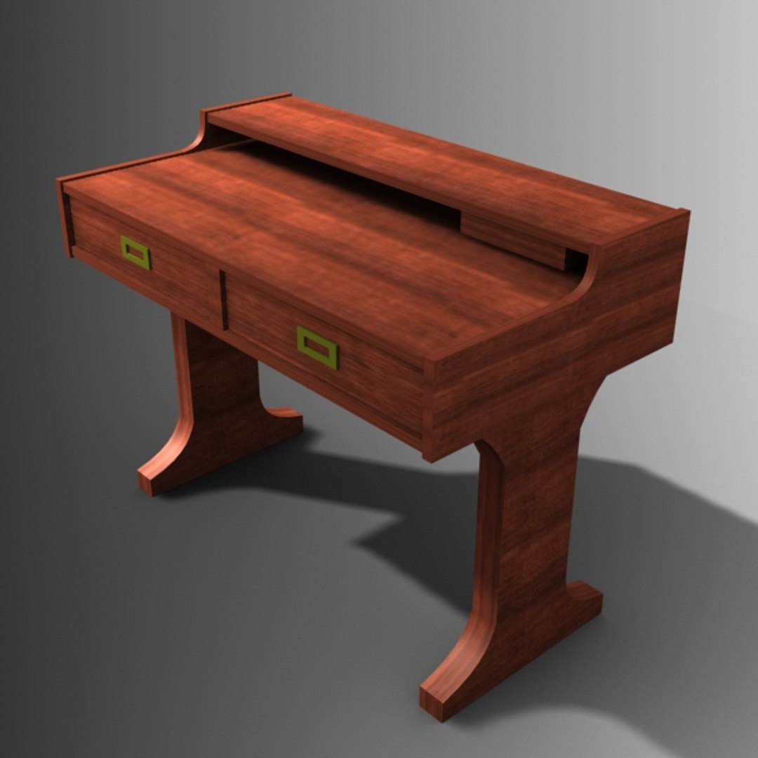 Desk Wood 3d Model
