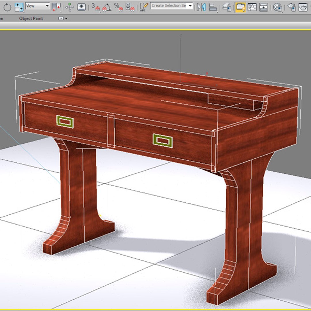 Desk Wood 3d Model