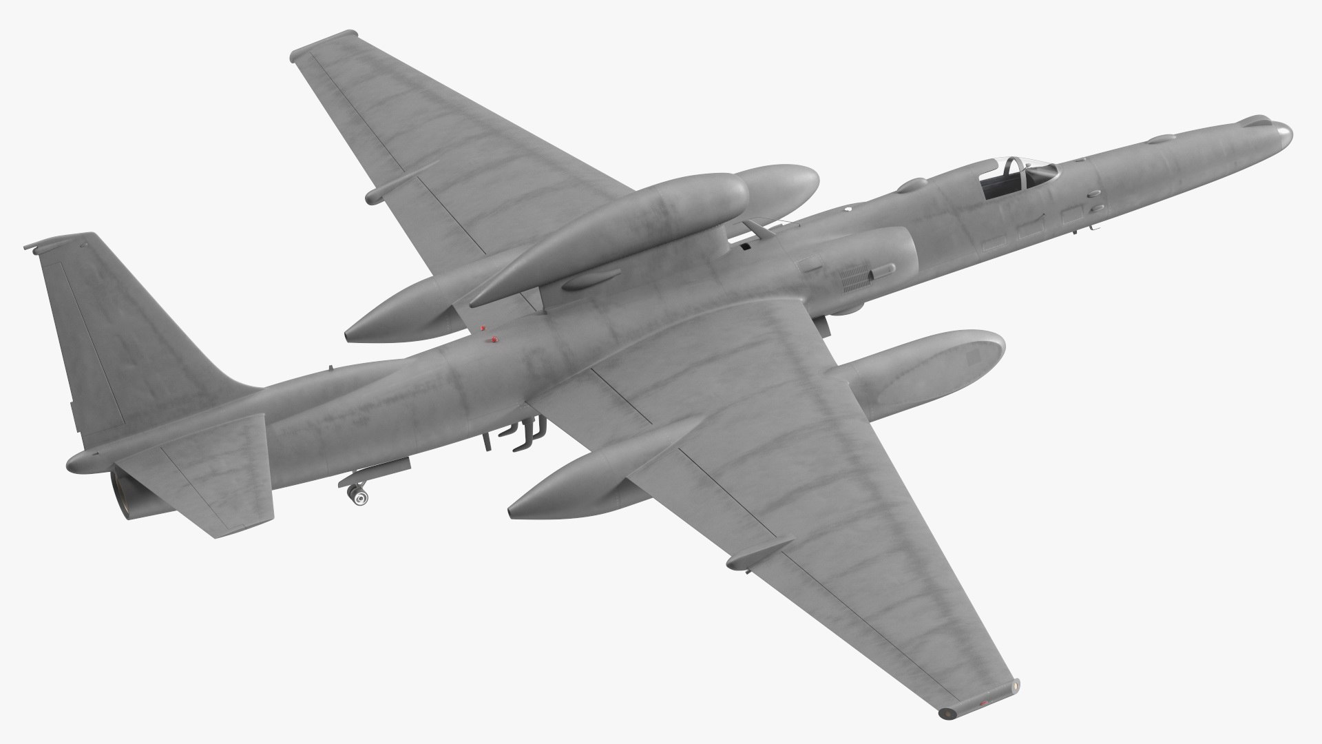 Grey Reconnaissance Aircraft Simple Interior Rigged for Maya model ...