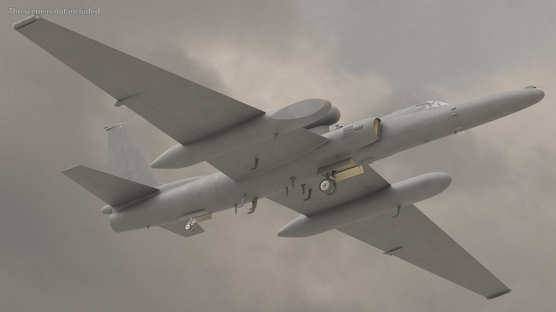 Grey Reconnaissance Aircraft Simple Interior Rigged for Maya model ...