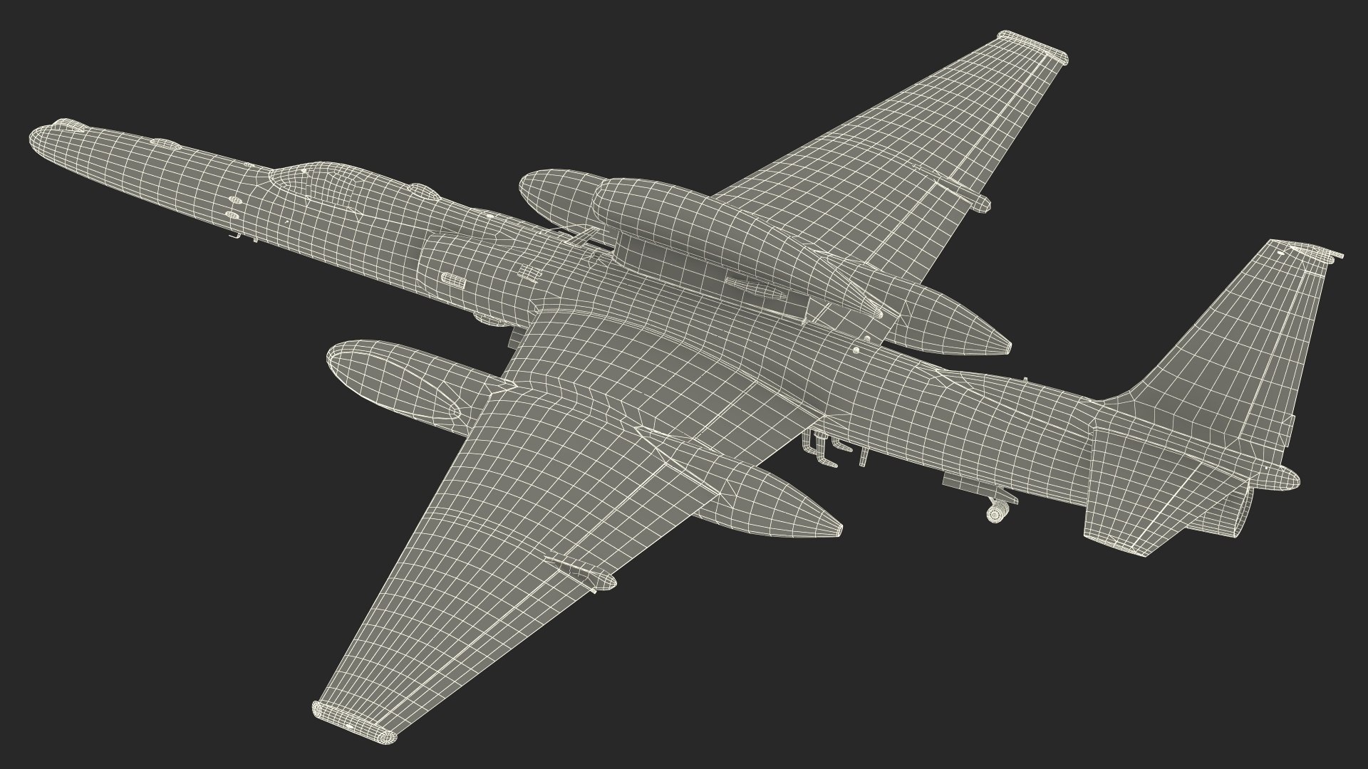 Grey Reconnaissance Aircraft Simple Interior Rigged For Maya Model ...