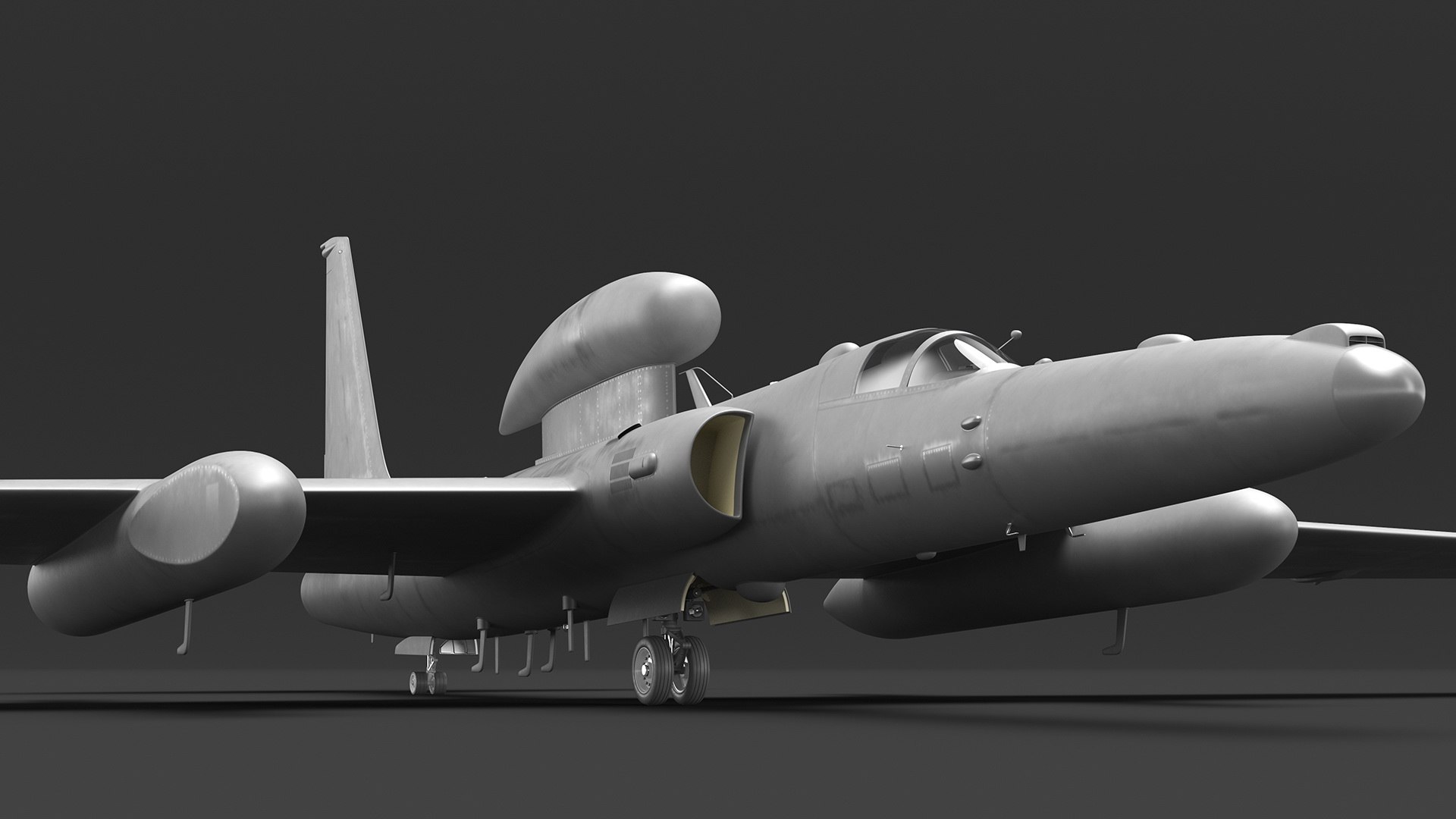 Grey Reconnaissance Aircraft Simple Interior Rigged for Maya model ...