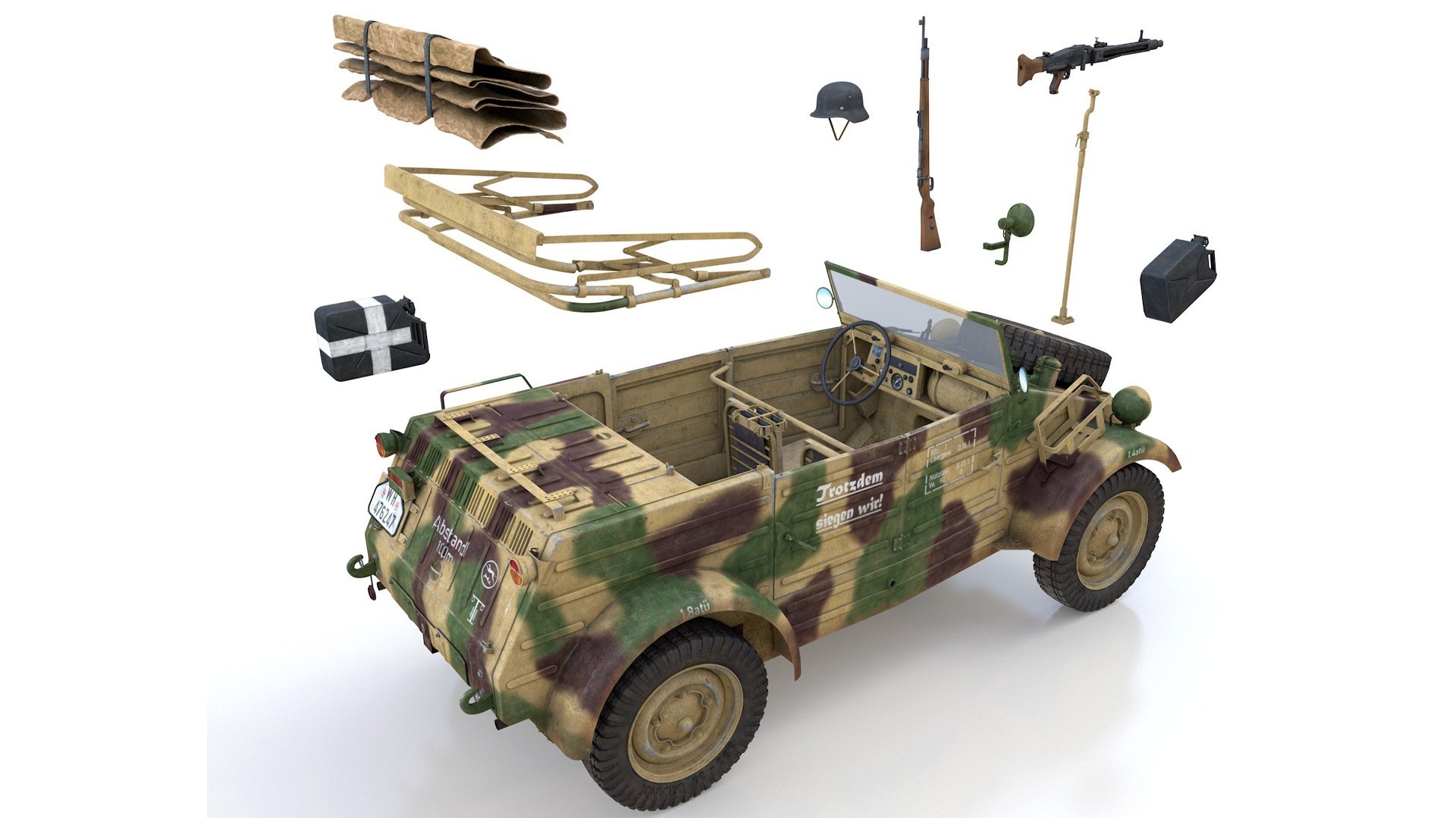 3D VW - Typ 82 - Kubelwagen - 116 Panzer Division - TurboSquid 2072923