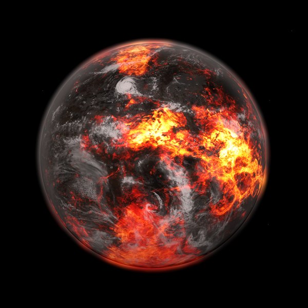 3D fictional alien lava planet model - TurboSquid 1635495