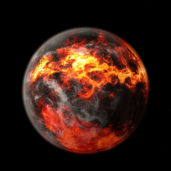 3D fictional alien lava planet model - TurboSquid 1635495
