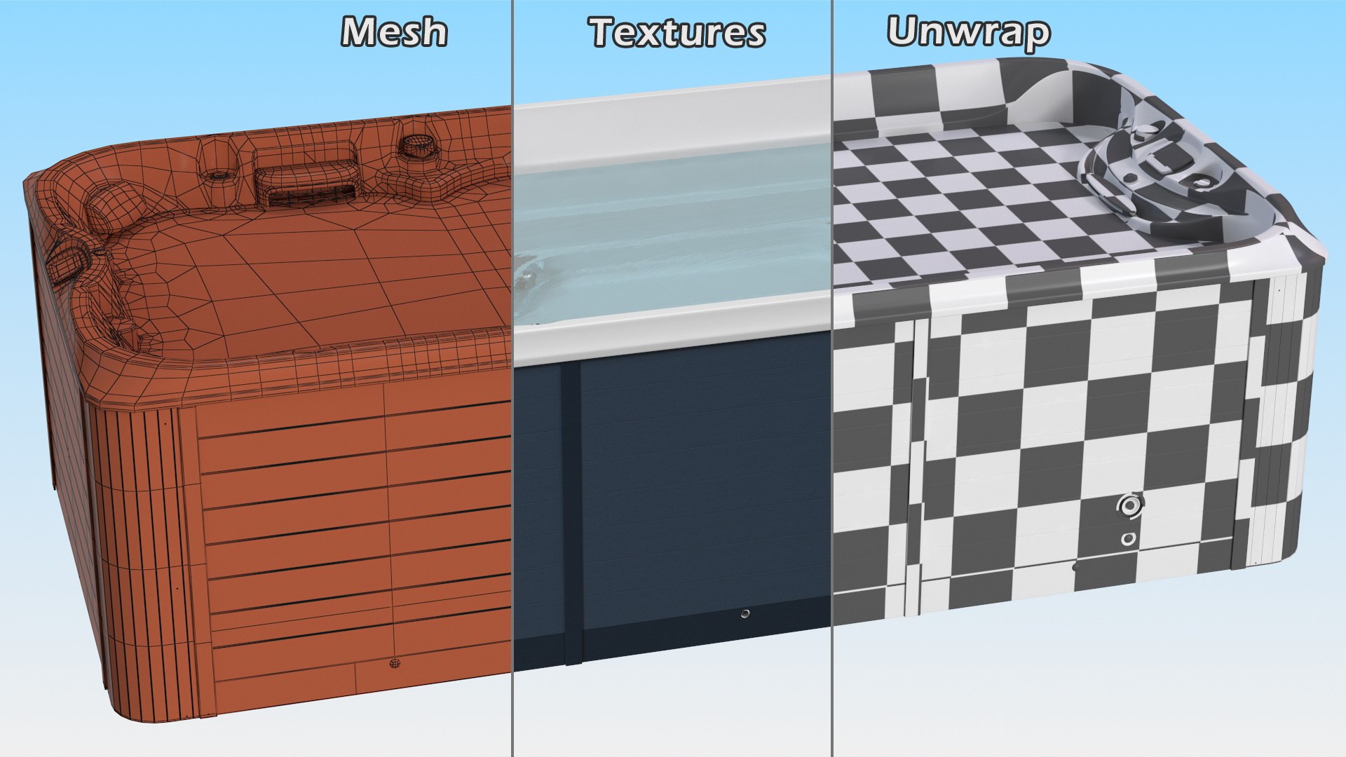 Spa Hot Tub With Water 3D Model - TurboSquid 1726021