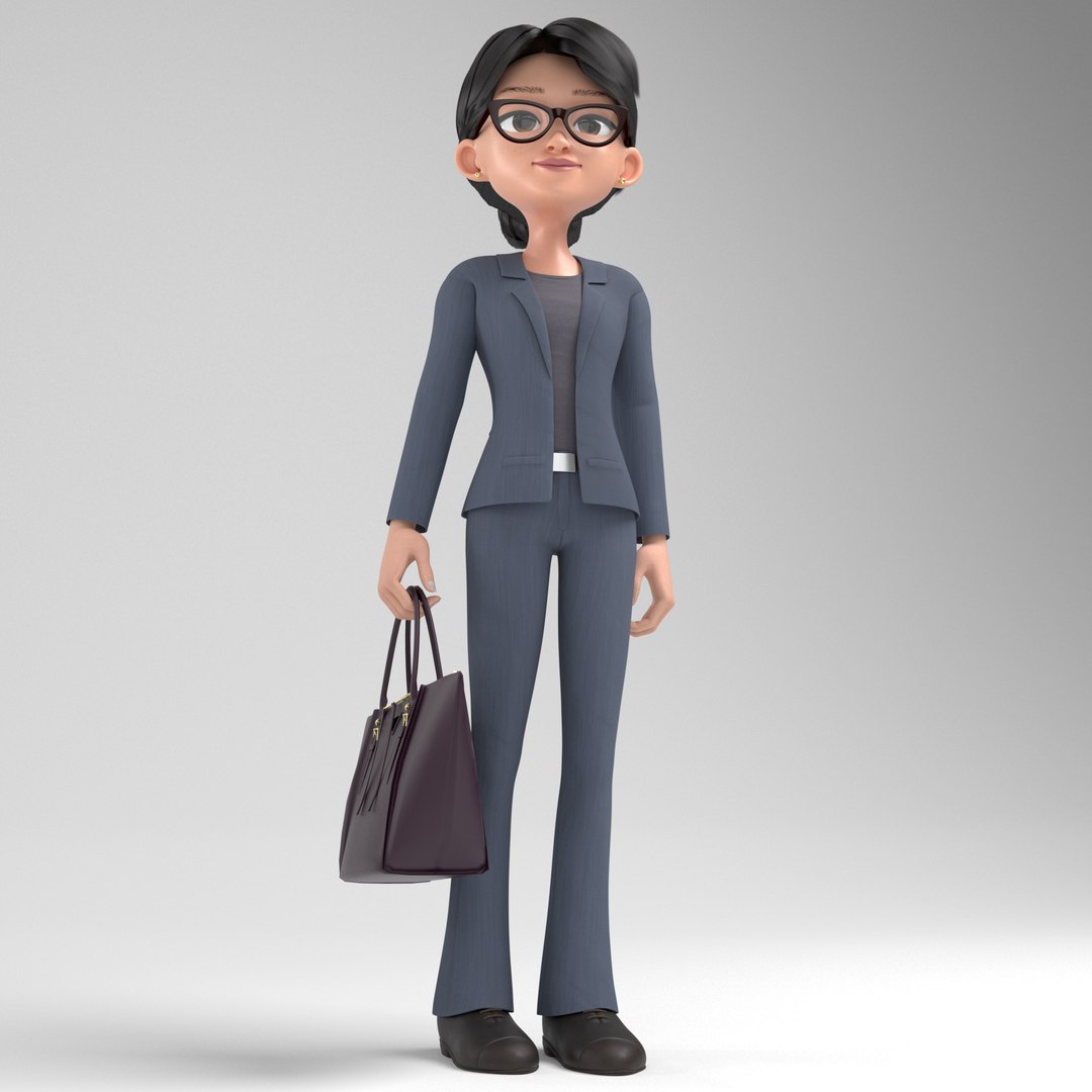 Emily Cartoon Woman Rigged Model - TurboSquid 2230921