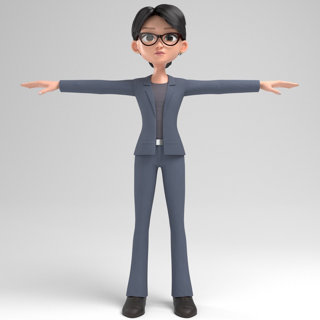 Emily Cartoon Woman Rigged Model - TurboSquid 2230921