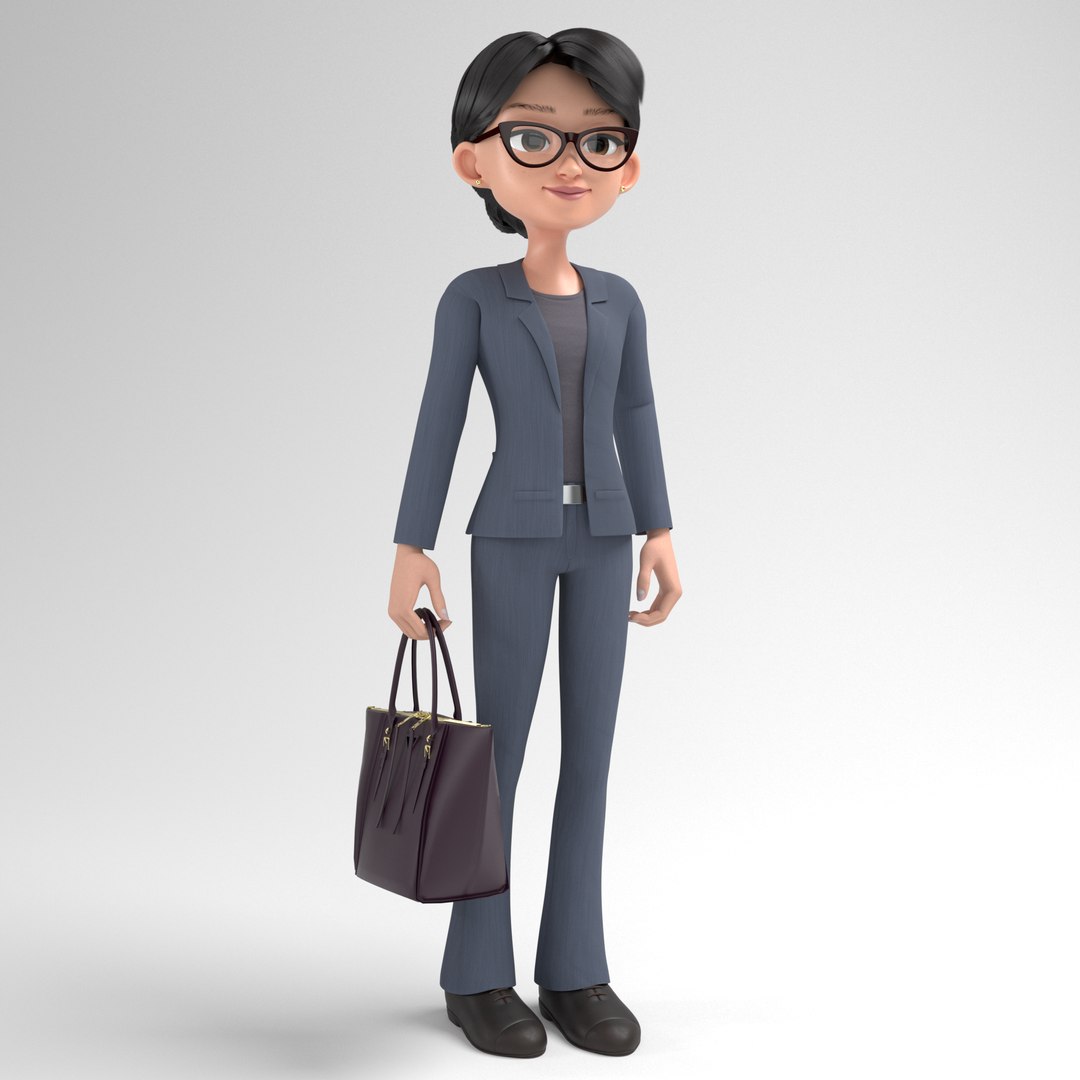 Emily Cartoon Woman Rigged Model - TurboSquid 2230921