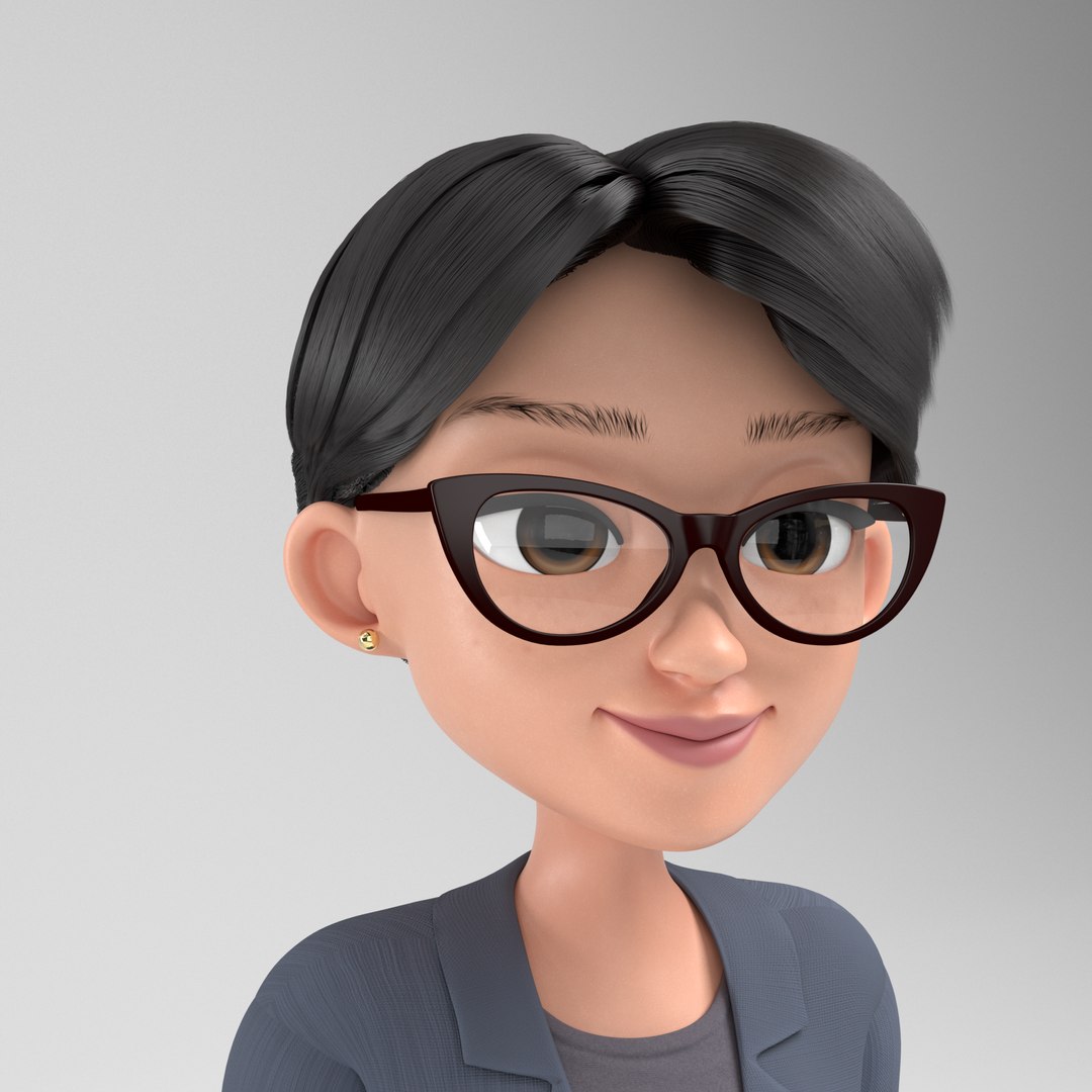 Emily Cartoon Woman Rigged Model - TurboSquid 2230921