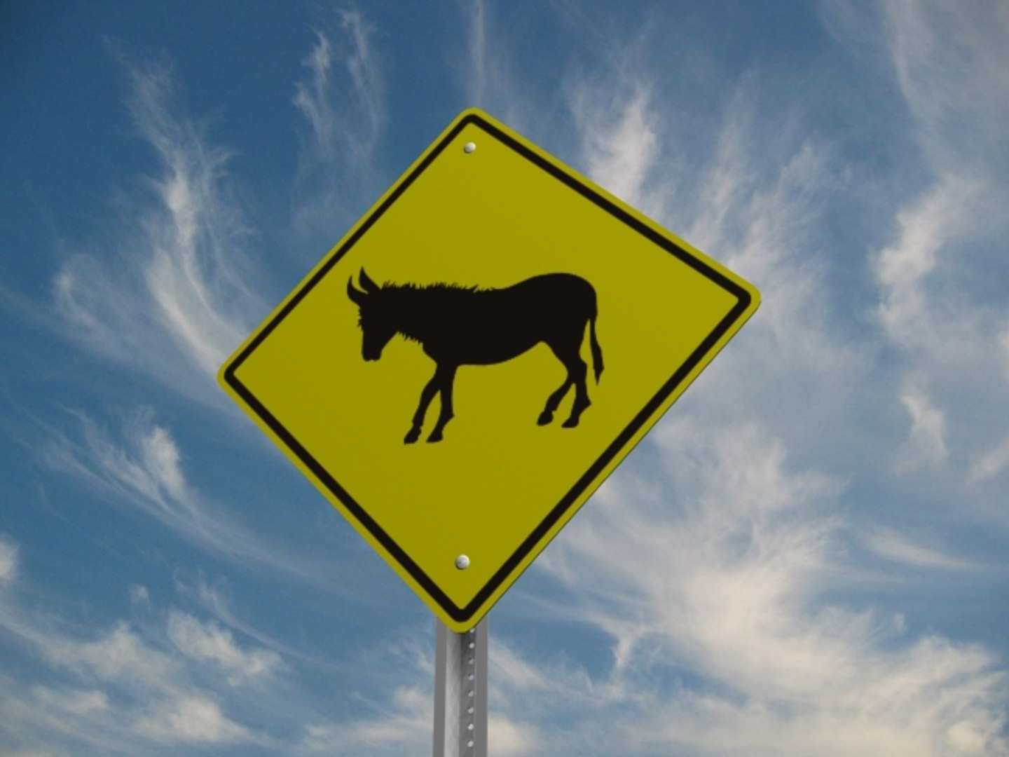 Burro Crossing Street Sign 3d Model