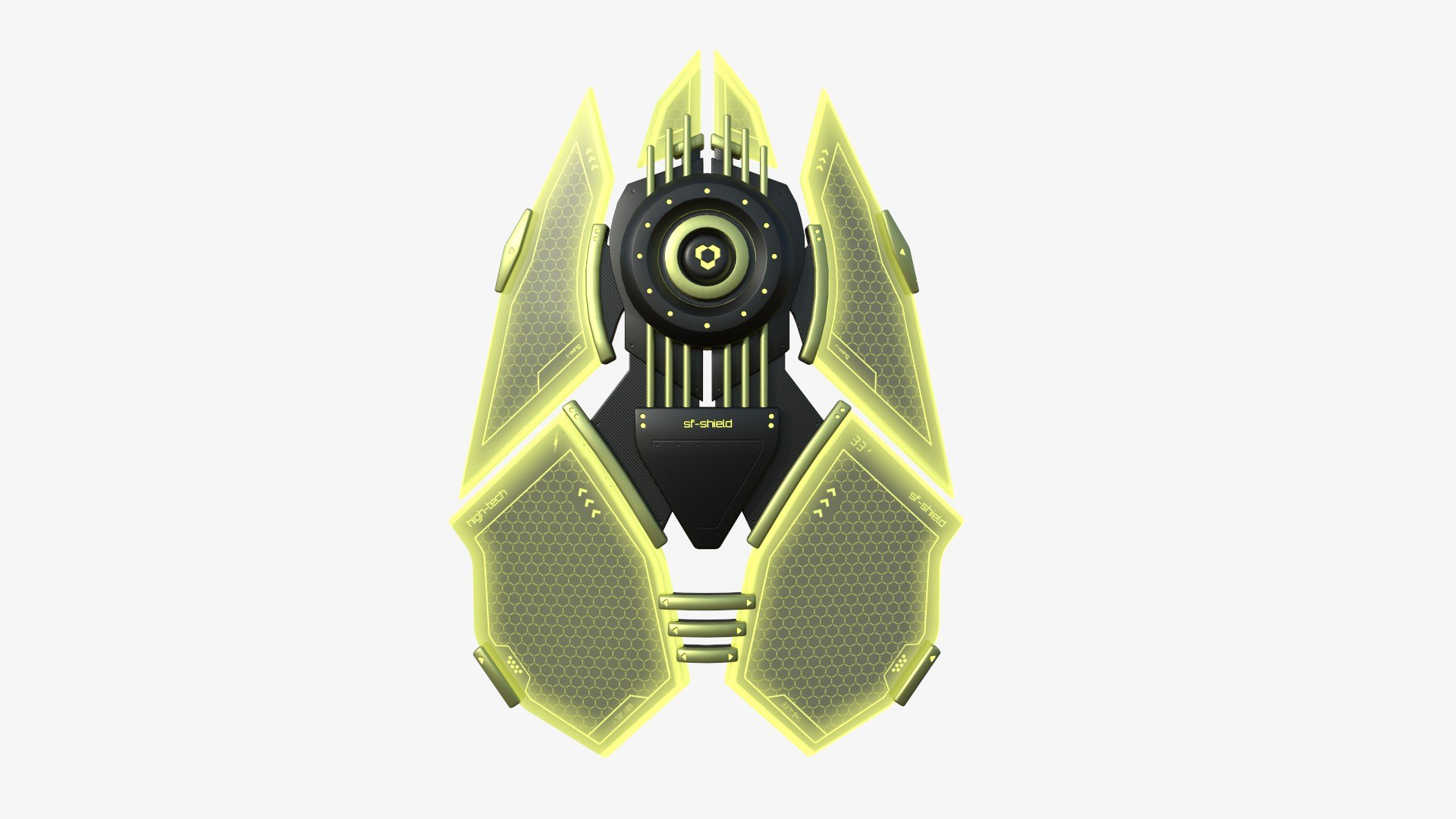 3D SciFi Shield A05 Black Yellow - Sci Fi Weapon Design - TurboSquid ...