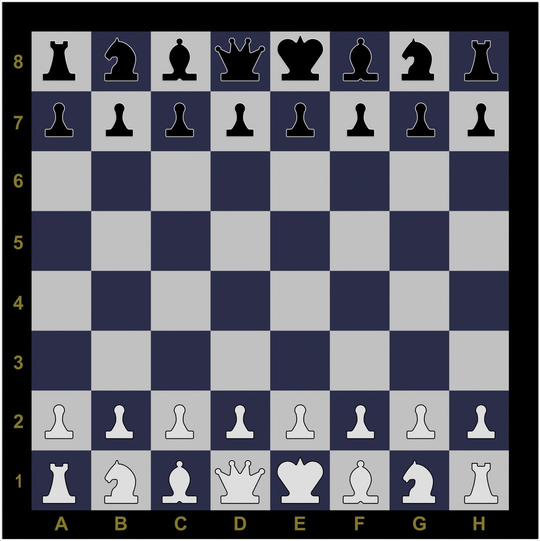 3d Model Chess Demo Board Figures