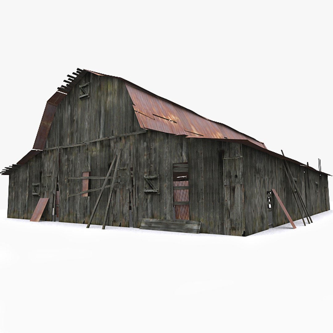 3d Model Of Photorealistic Old Barn