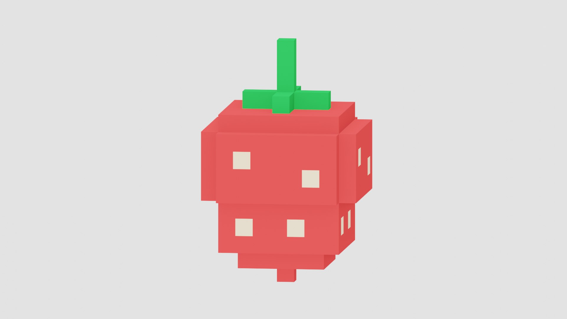 3D Strawberry pixel art sylized model - TurboSquid 1818264