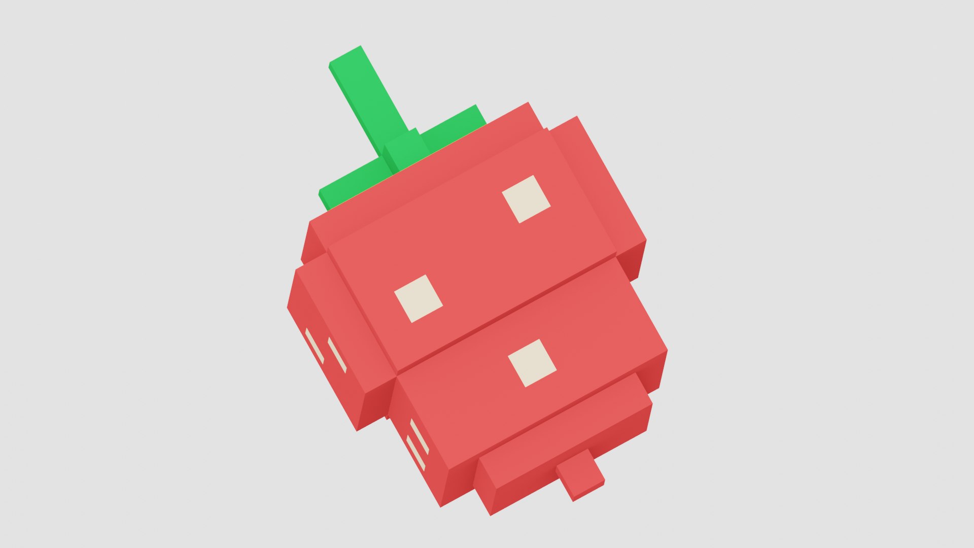 3D Strawberry Pixel Art Sylized Model - TurboSquid 1818264