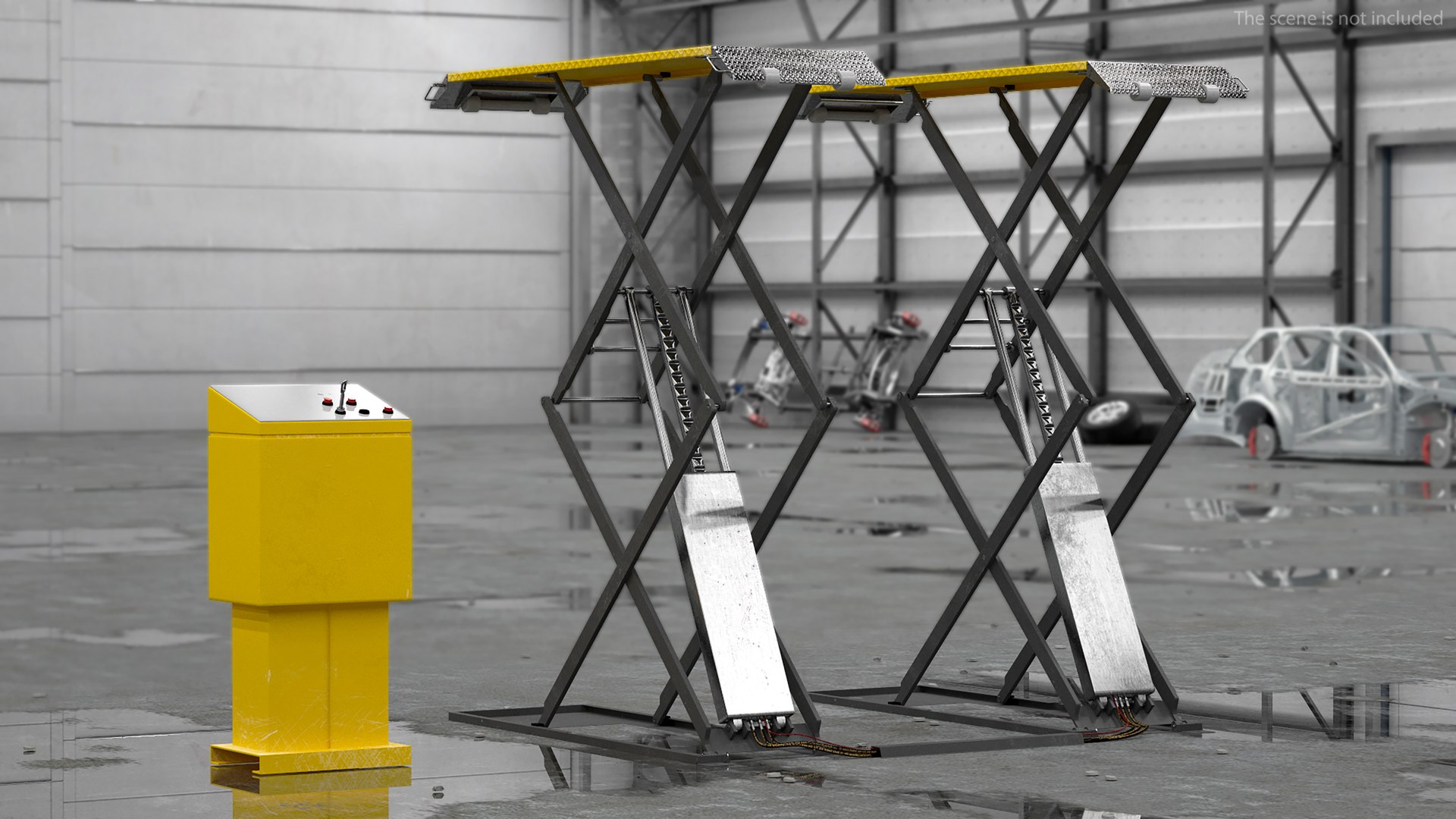 3D Industrial Car Lift Model - TurboSquid 2277223