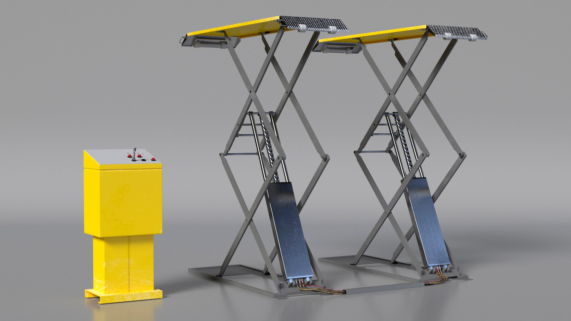 3D Industrial Car Lift Model - TurboSquid 2277223