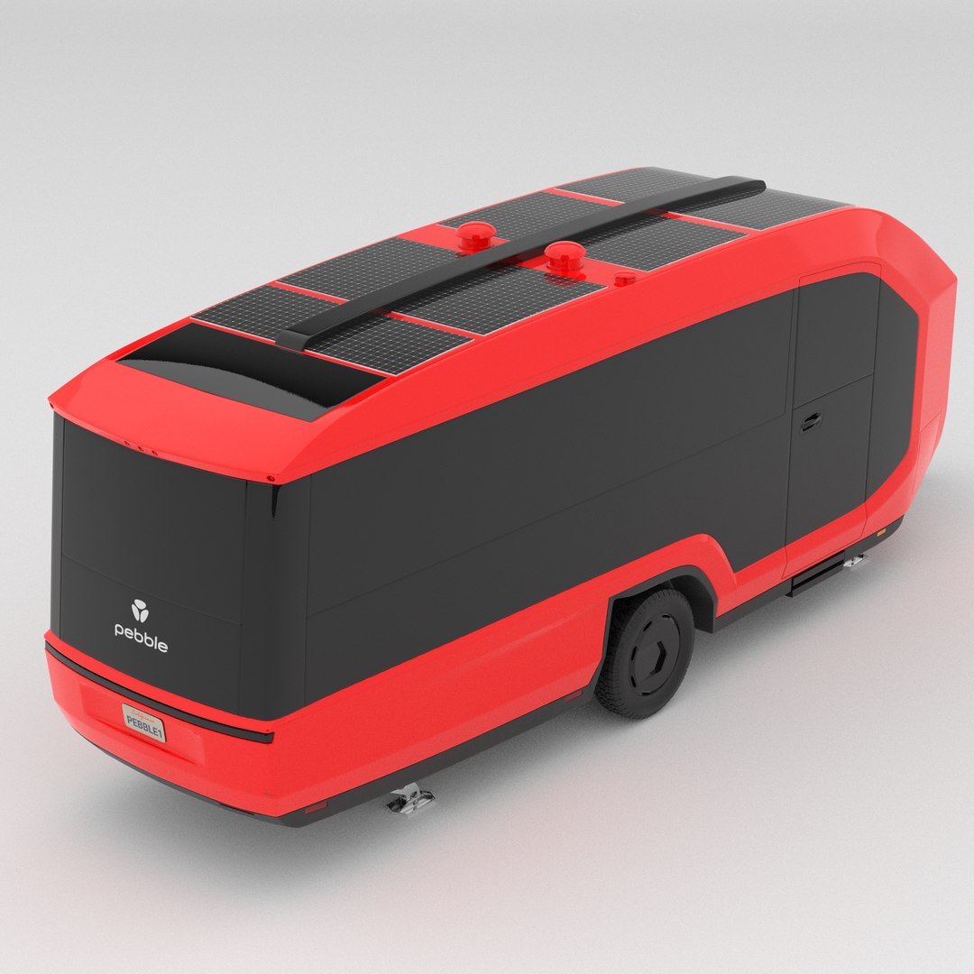 3D Model Pebble Flow Electric Travel Trailer Red - TurboSquid 2202230