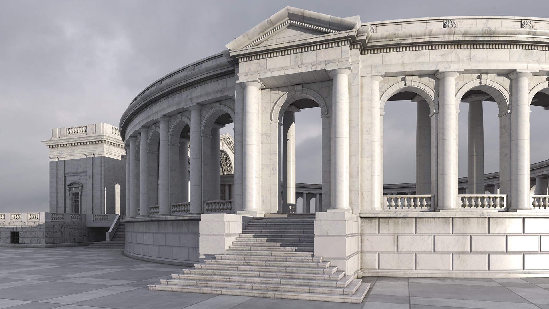 3D Arlington National Cemetery Memorial Amphitheater - TurboSquid 2099648