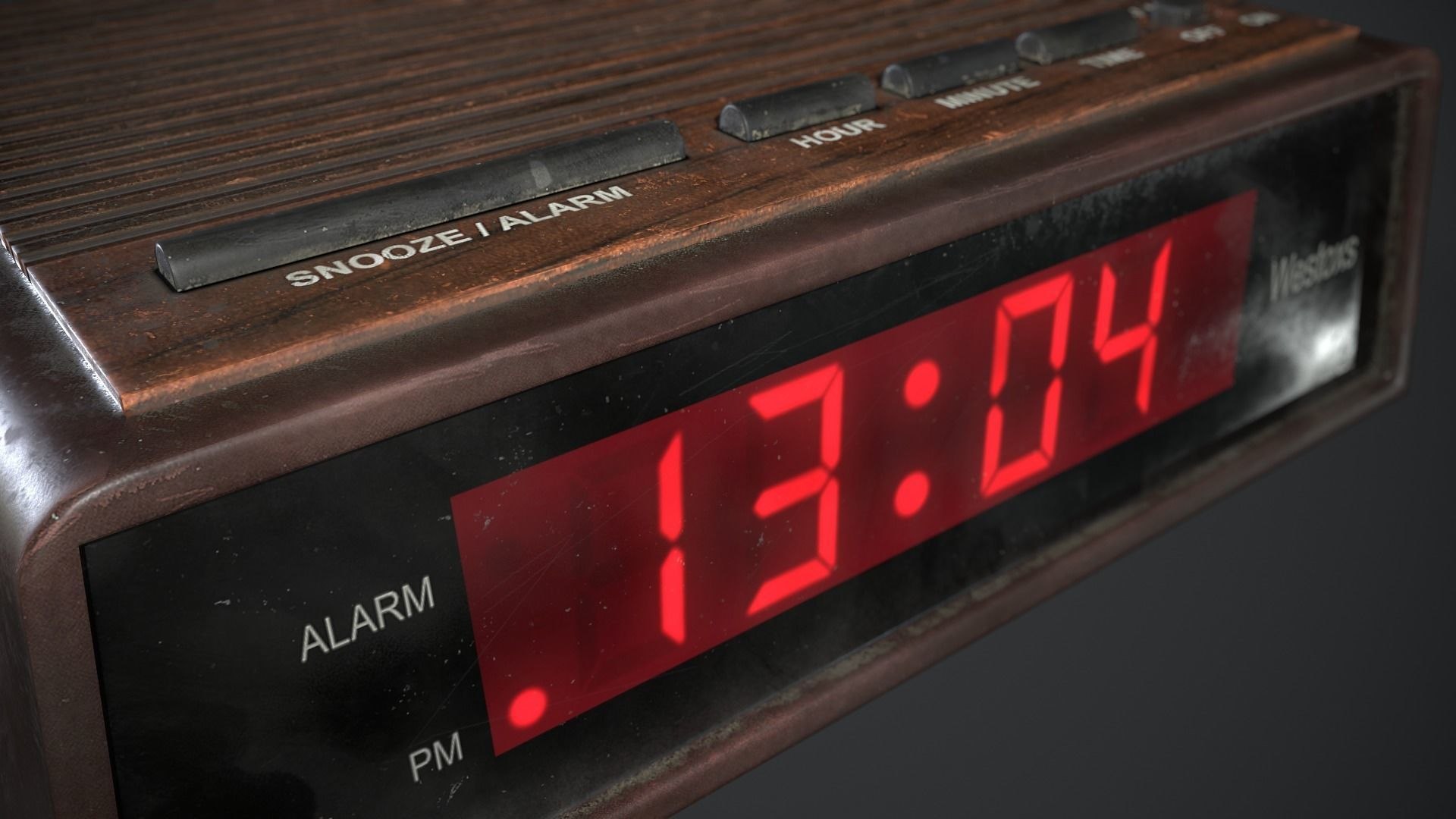 3D Retro Digital Clock - TurboSquid 1950595