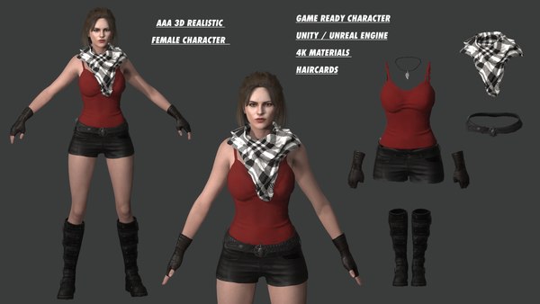 3D AAA Realistic Female Character 03 model - TurboSquid 1775908