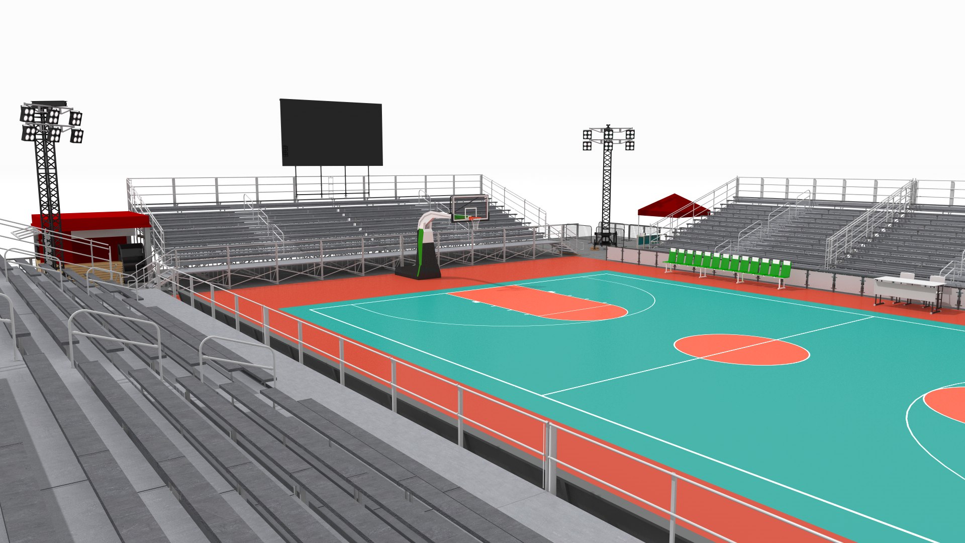 3D Outdoor Basketball Stadium Model - TurboSquid 1780068