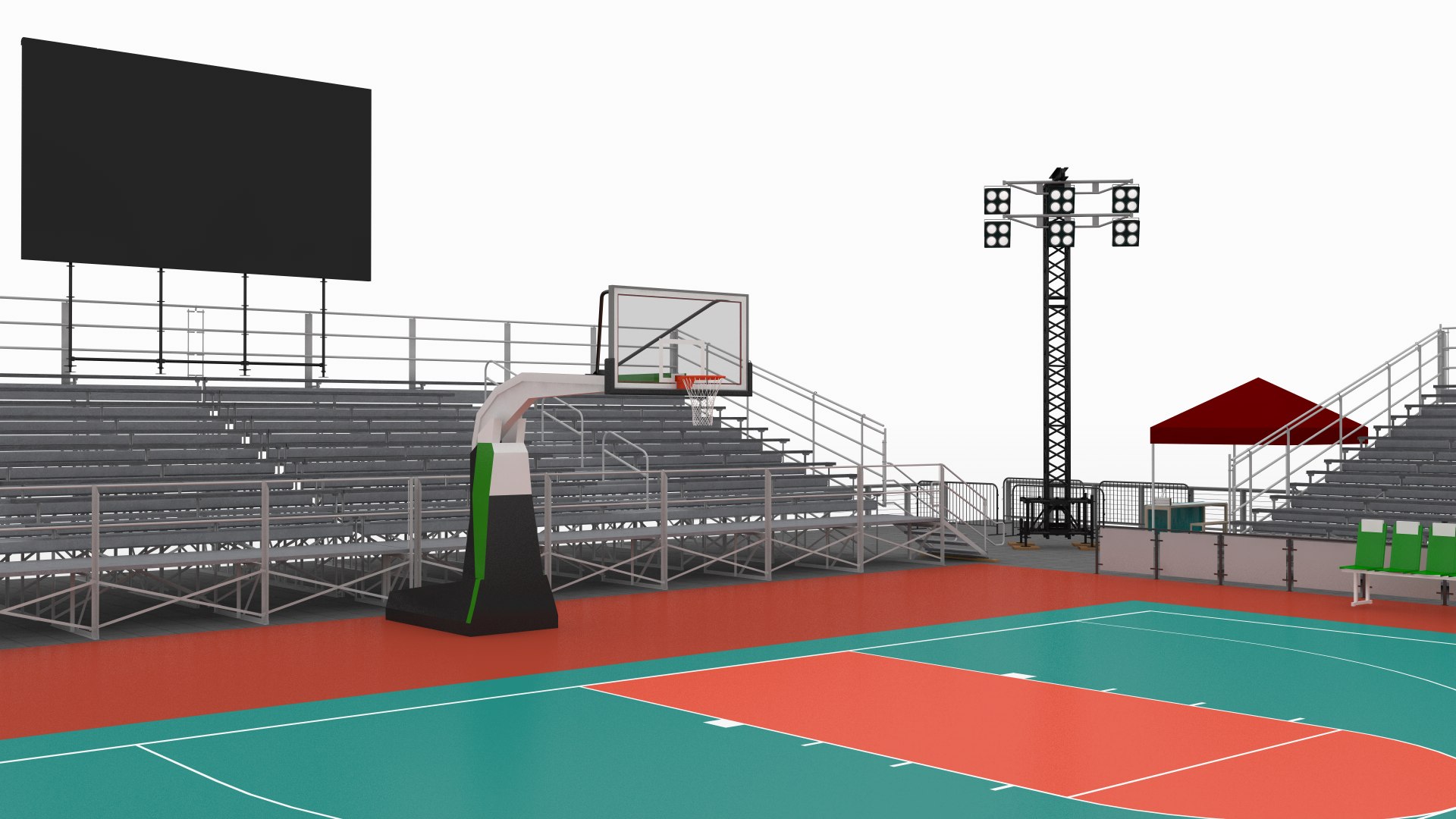 3D Outdoor Basketball Stadium Model - TurboSquid 1780068