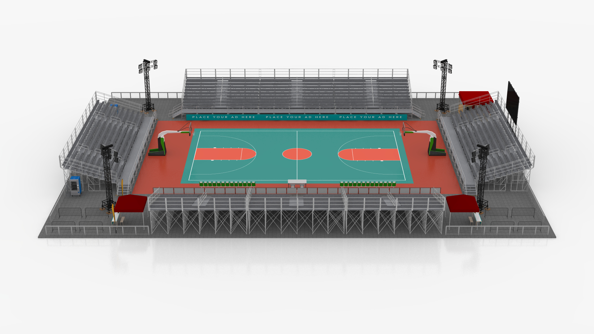 3D Outdoor Basketball Stadium Model - TurboSquid 1780068