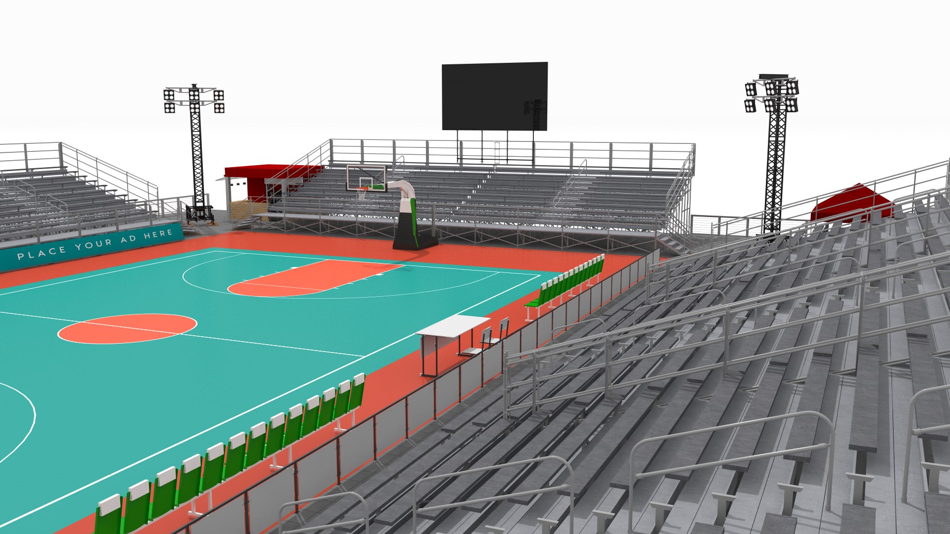3D Outdoor Basketball Stadium Model - TurboSquid 1780068