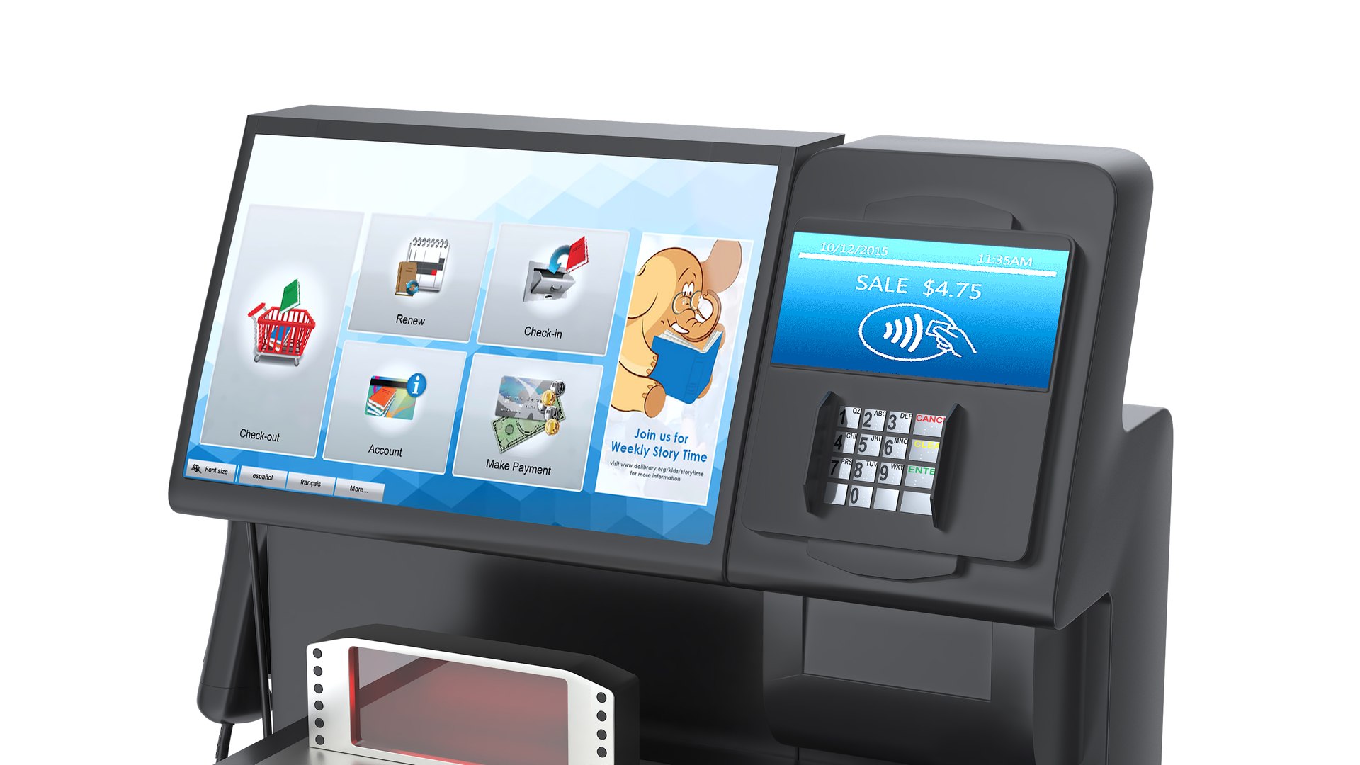 3D Model Self Service Checkout System Black With Basket - TurboSquid ...