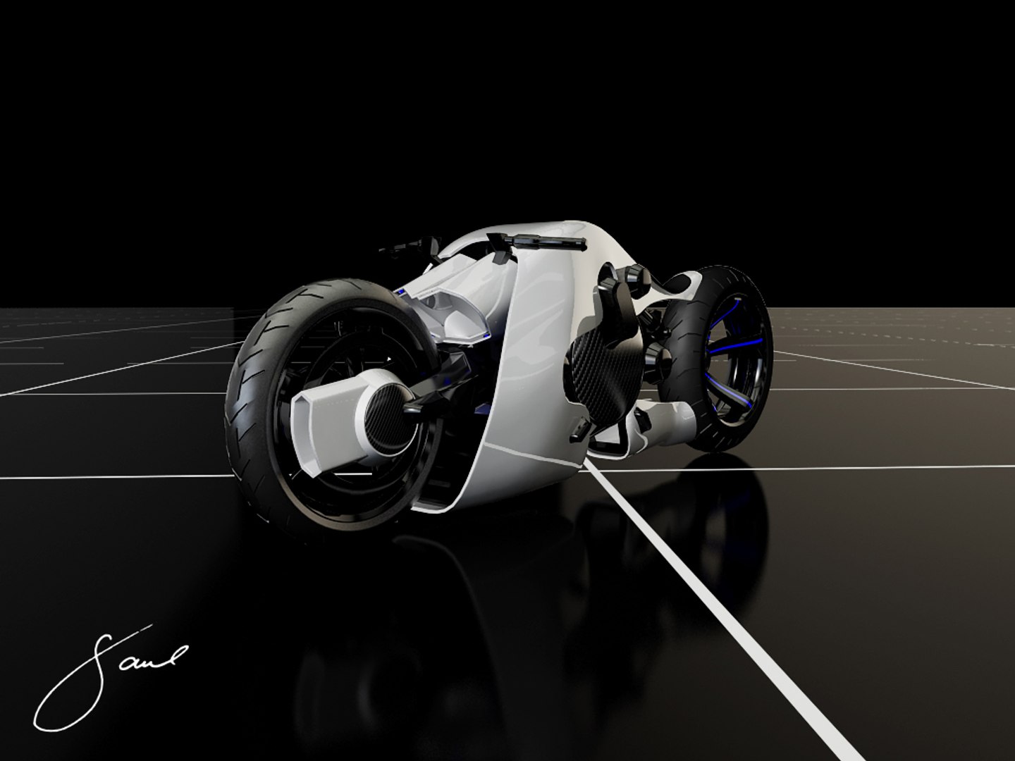 3d Futuristic Motorcycle Concept Model