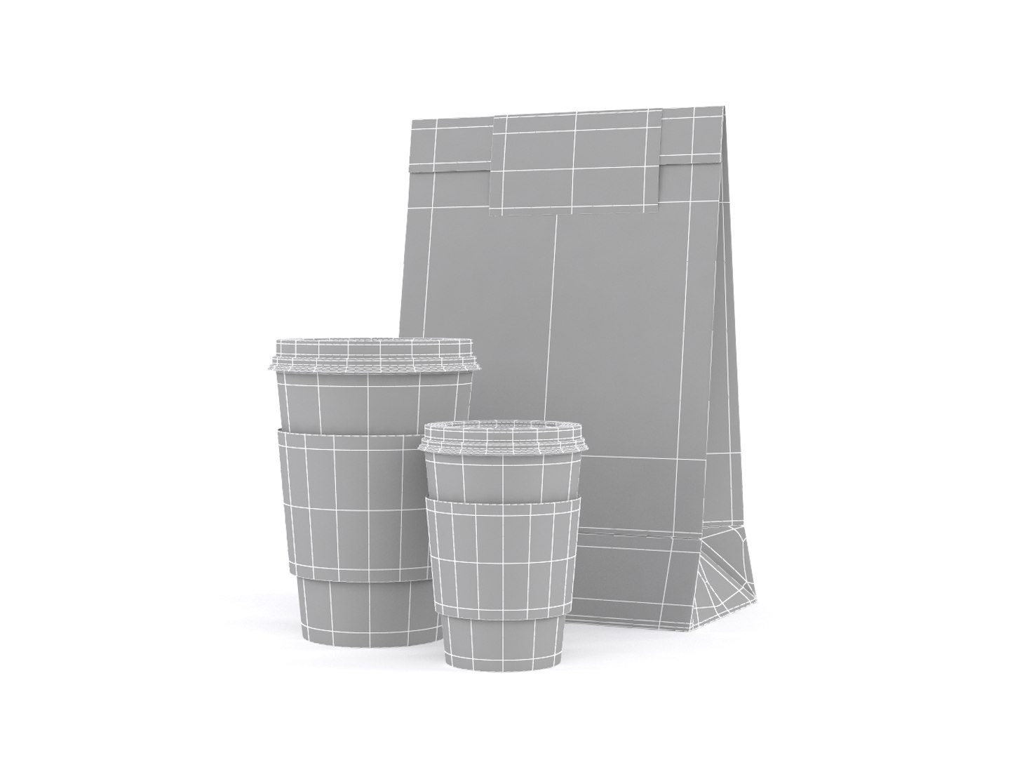 3D Model Craft Paper Bag Cups - TurboSquid 1652925