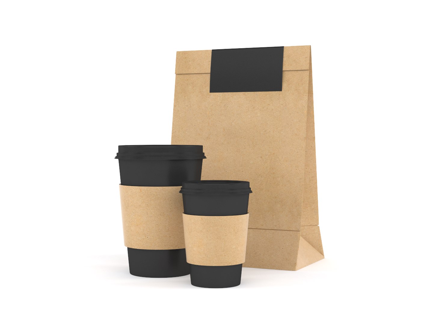 3D Model Craft Paper Bag Cups - TurboSquid 1652925