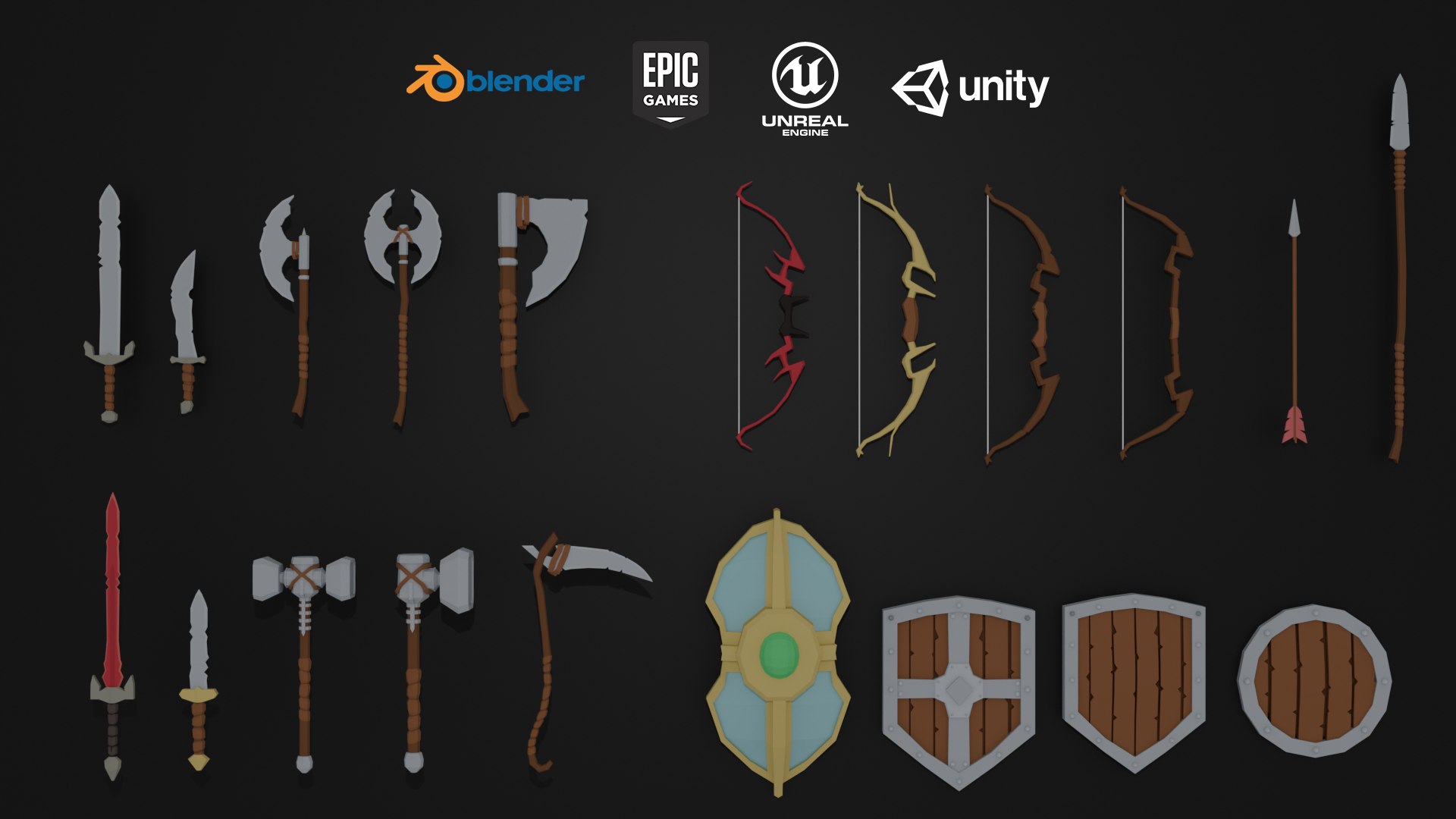 3D Model Low Poly Weapon Pack - TurboSquid 2330602