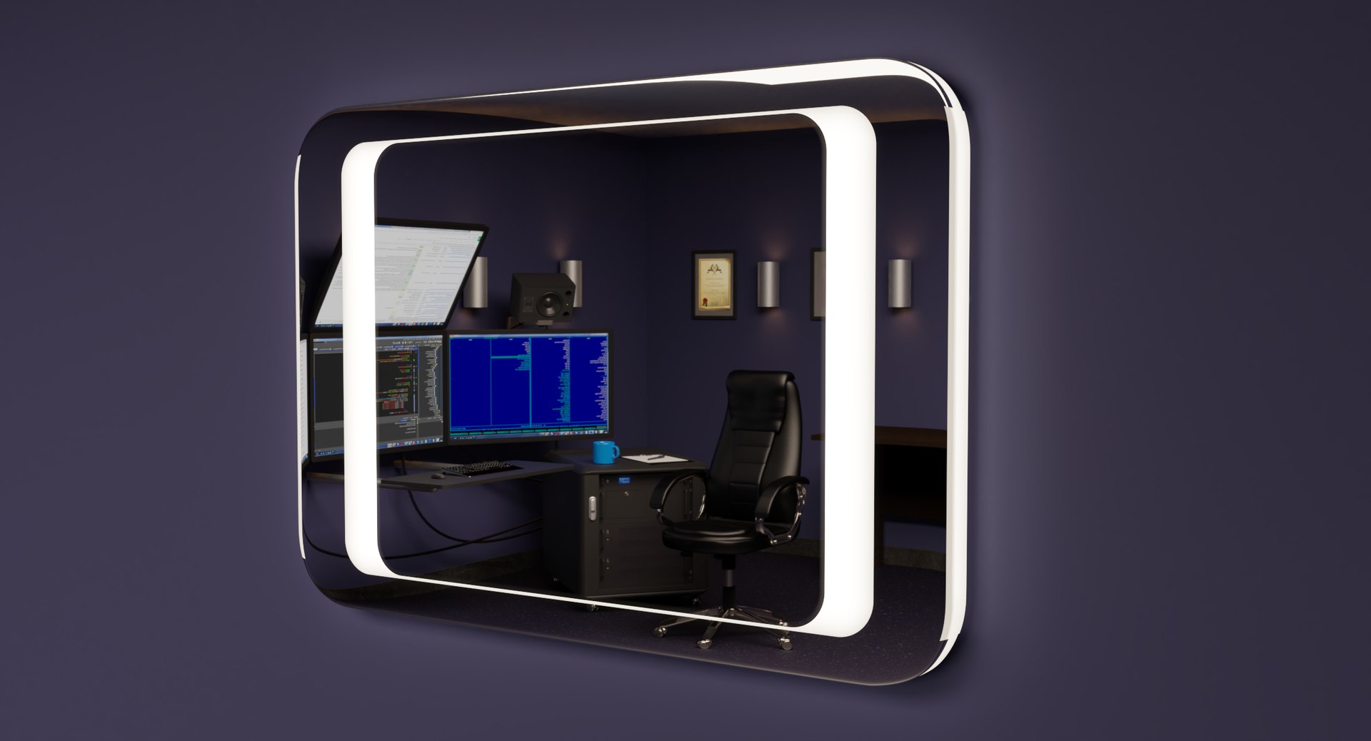 Modern Two-sided Mirror 3D - TurboSquid 1349162