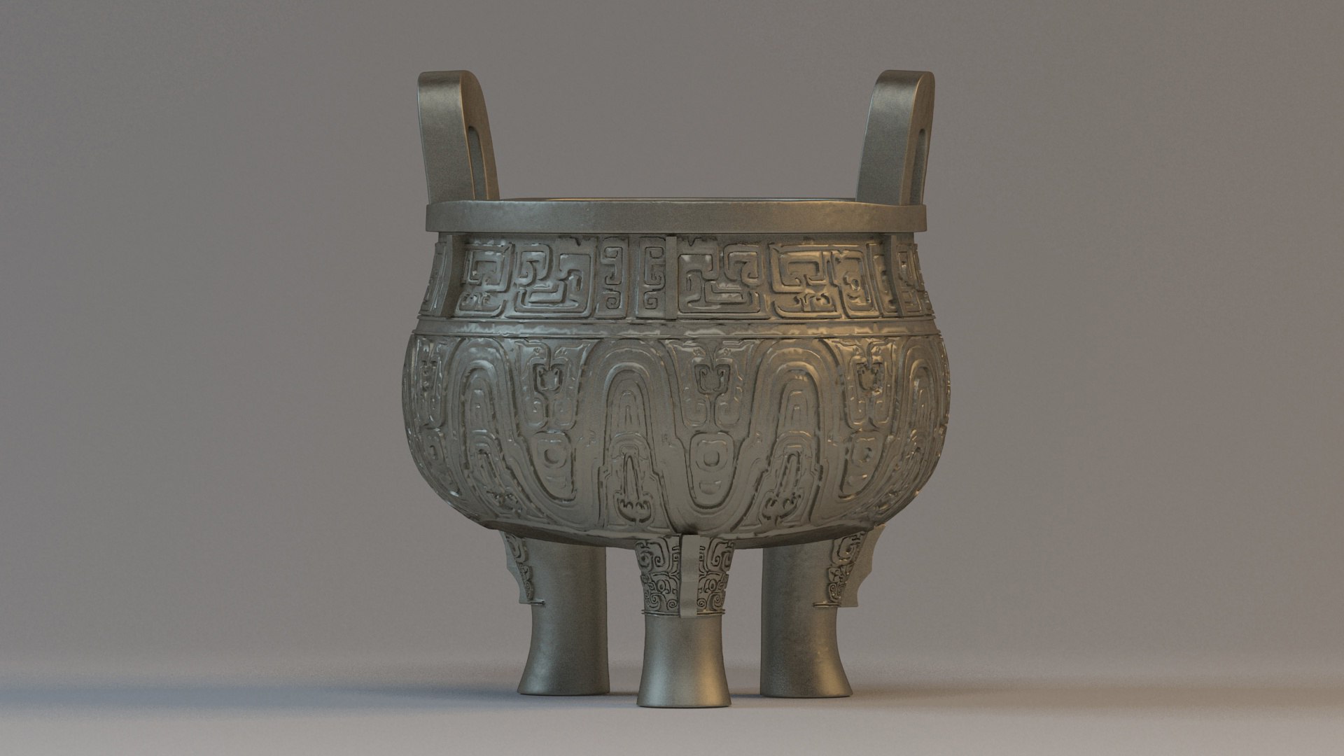 Cultural Relics Unearthed Ancient Tripod Container Bronze Stove 3D ...