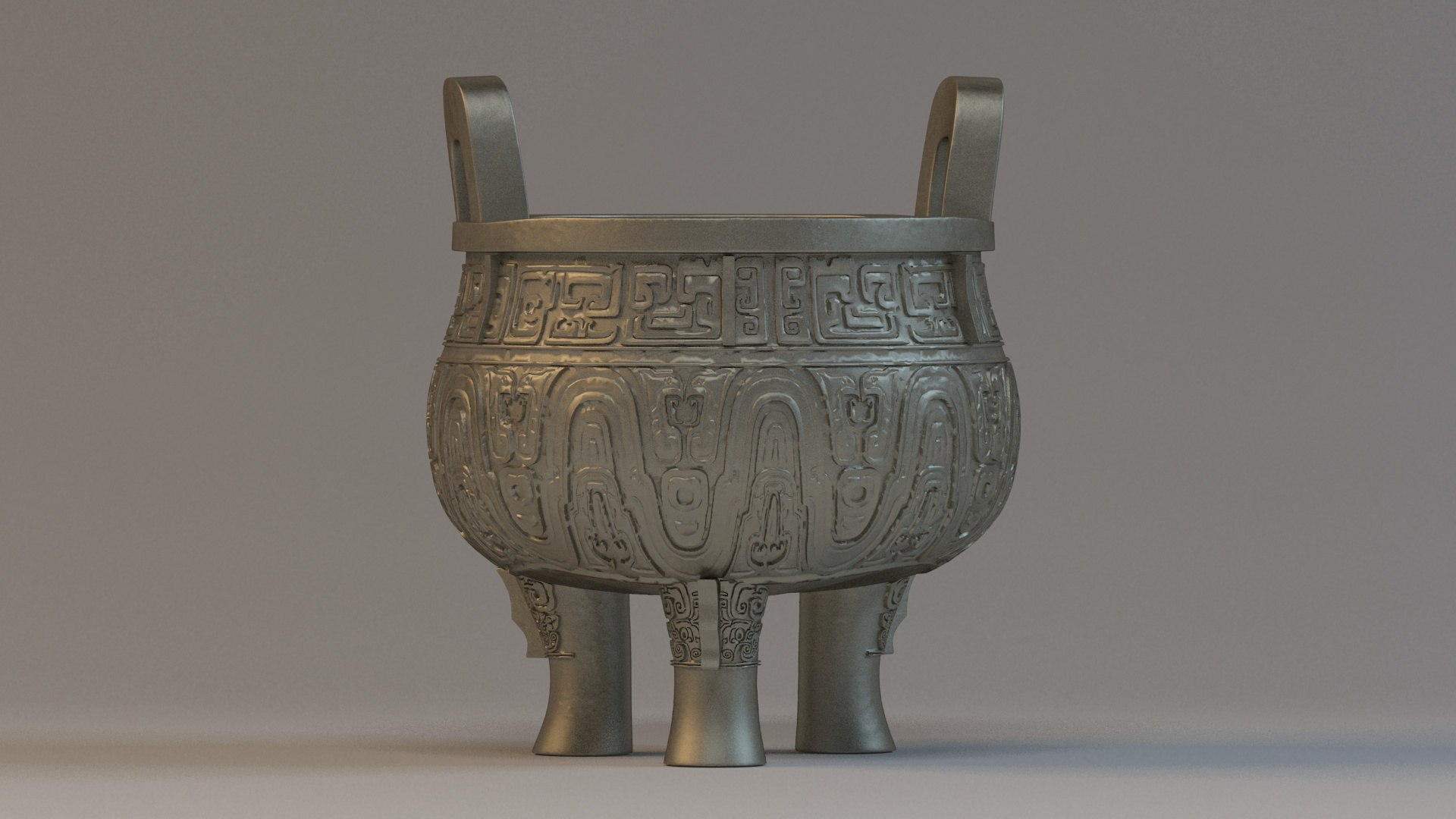 Cultural Relics Unearthed Ancient Tripod Container Bronze Stove 3D ...