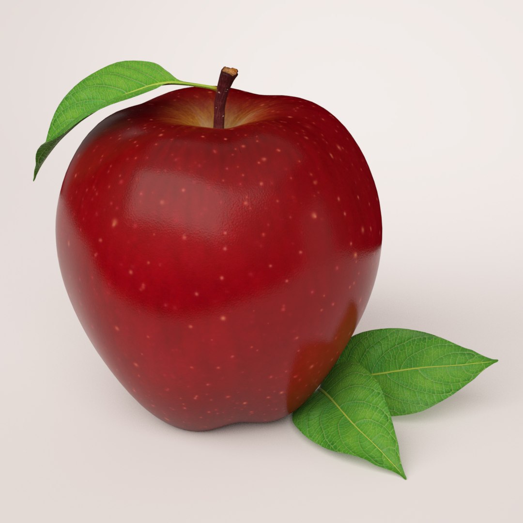 Realistic Red Apple 3d Model
