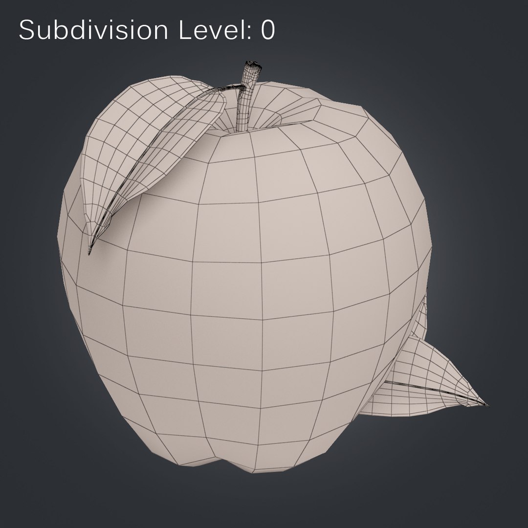 Realistic Red Apple 3d Model