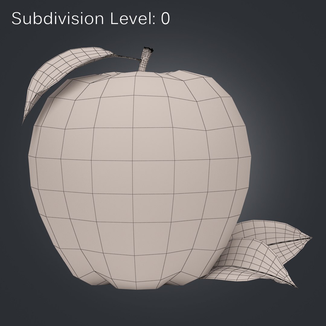 Realistic Red Apple 3d Model