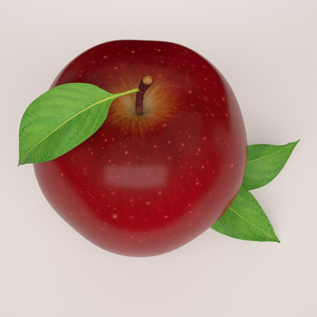 Realistic Red Apple 3d Model
